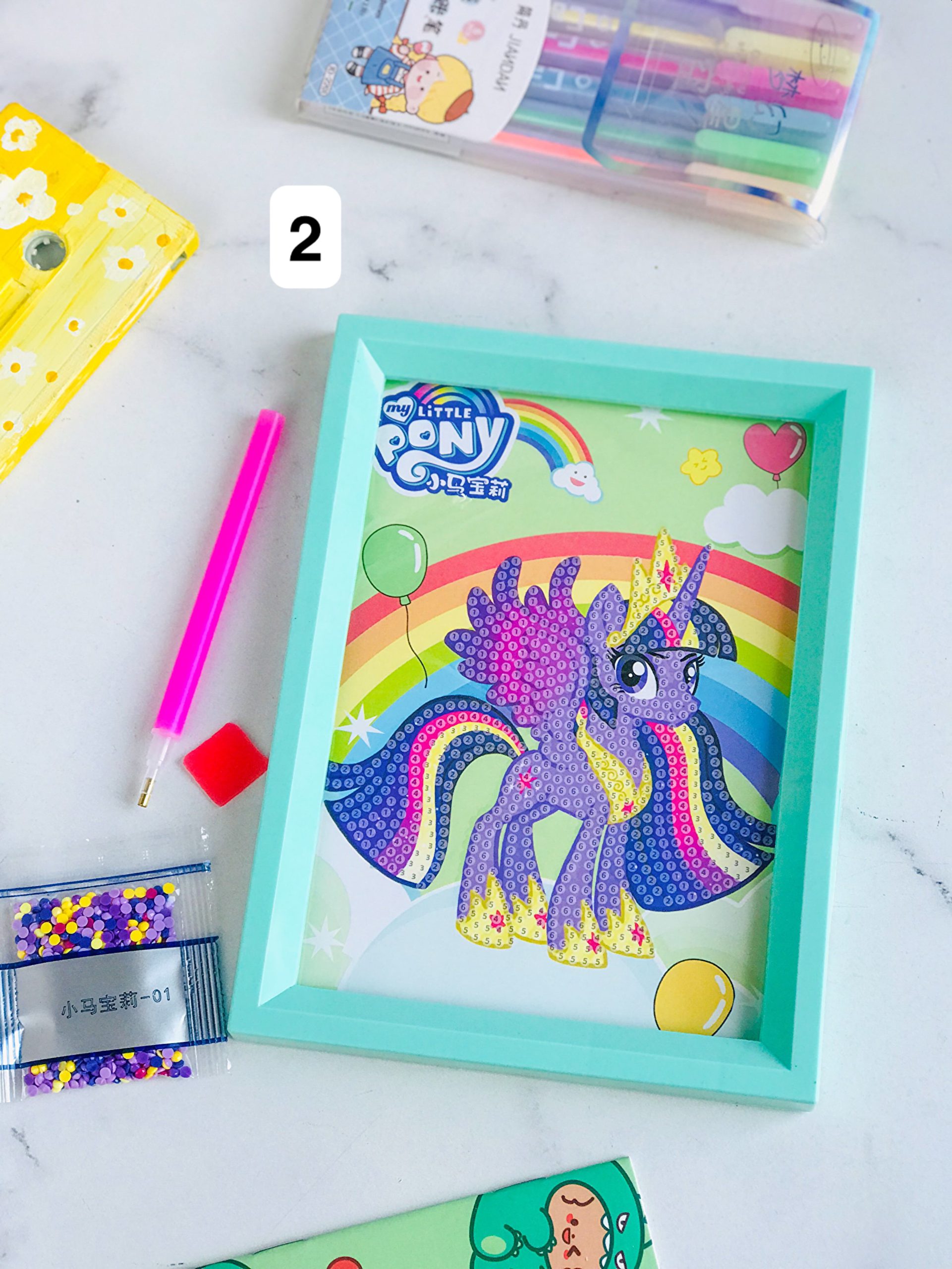 نقاشی الماسی قابدار پونی - عسل آرت شاپ